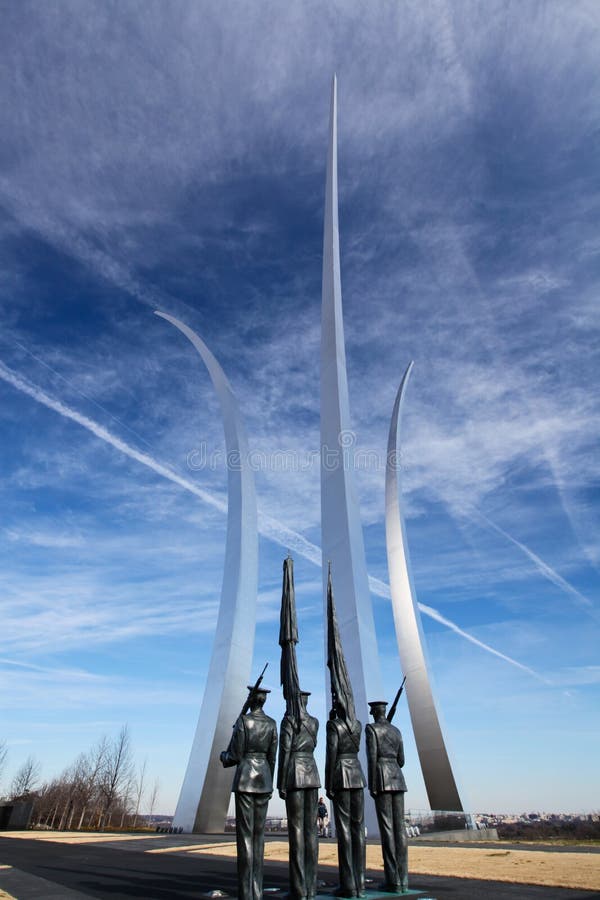 US Air Force Memorial Spires Contrails DC Editorial Photography - Image ...