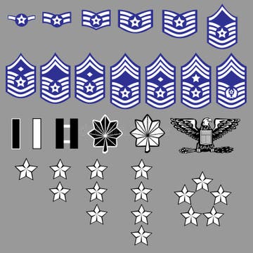 US Air Force Rank Insignia stock vector. Illustration of military - 8820836