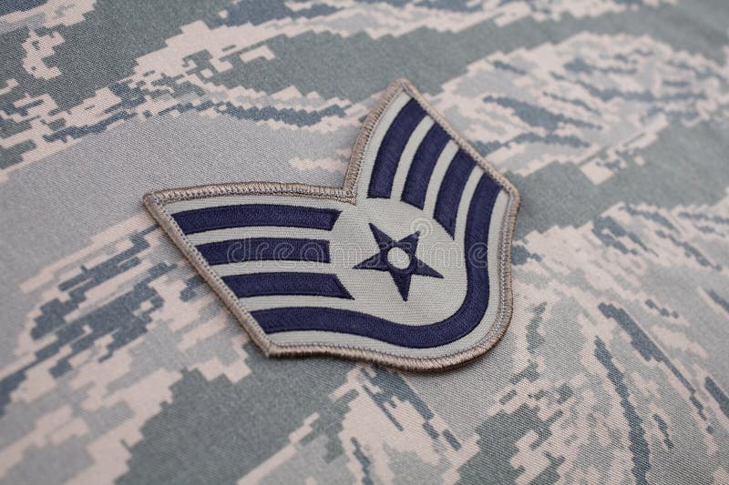 US AIR FORCE Staff Sergeant Rank Patch on Digital Tiger-stripe Pattern ...