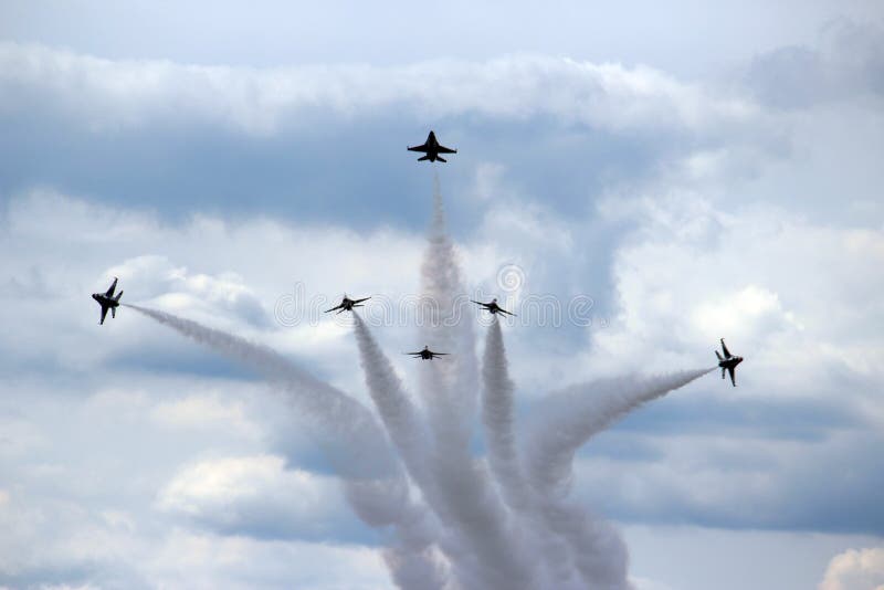 US Air Force Thunderbirds in Formation Stock Photo - Image of flight ...