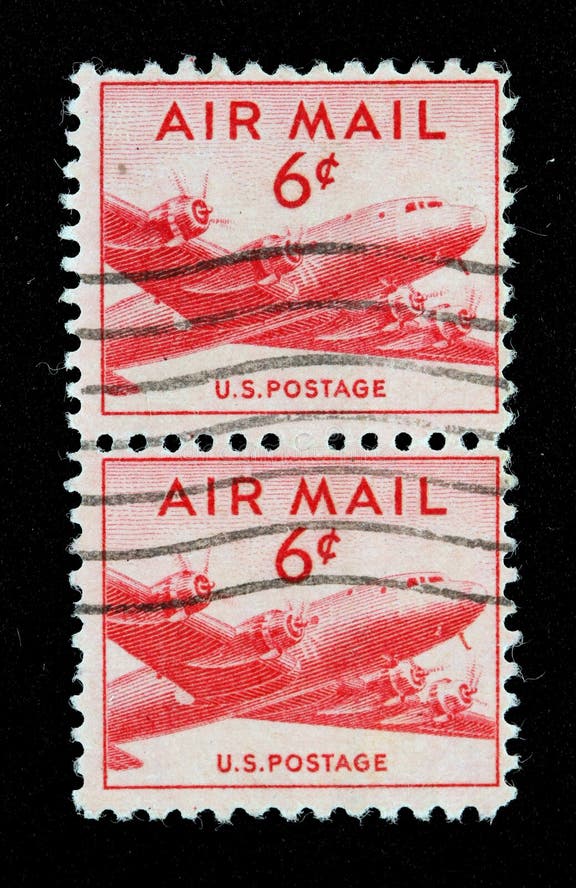 US Air Mail Stamp editorial stock image. Image of snail - 11289294