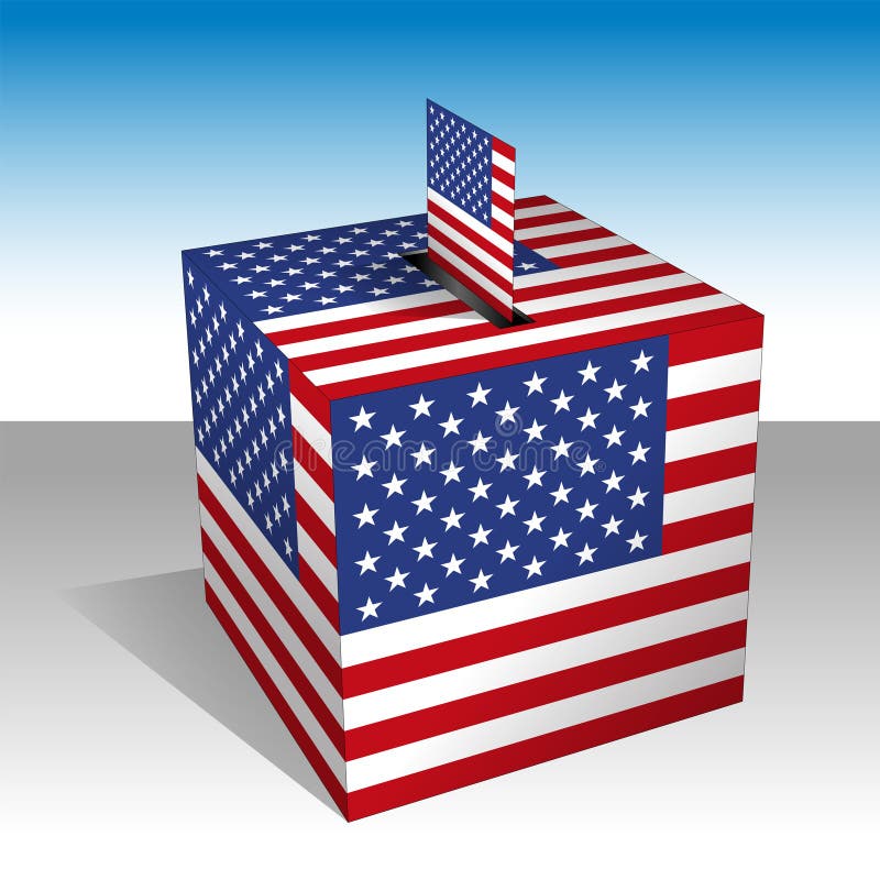 US Allot Box Symbol with Us Flags, Vector Illustration Stock Vector ...