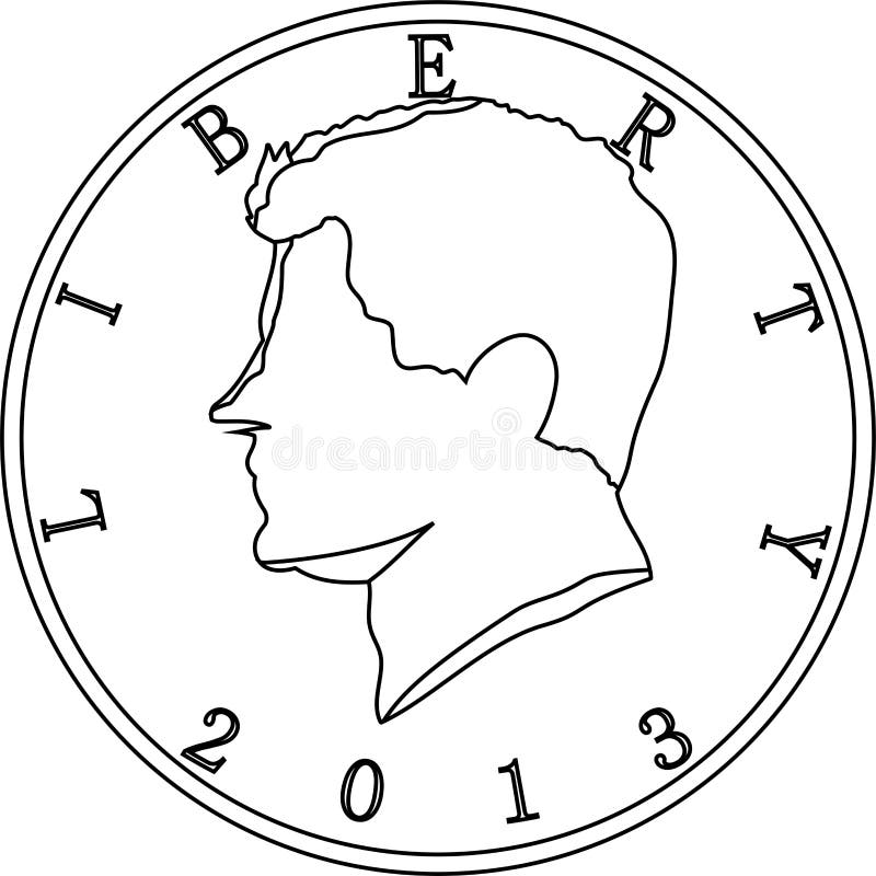 US American 50 cent coin stock vector. Illustration of states - 196028683
