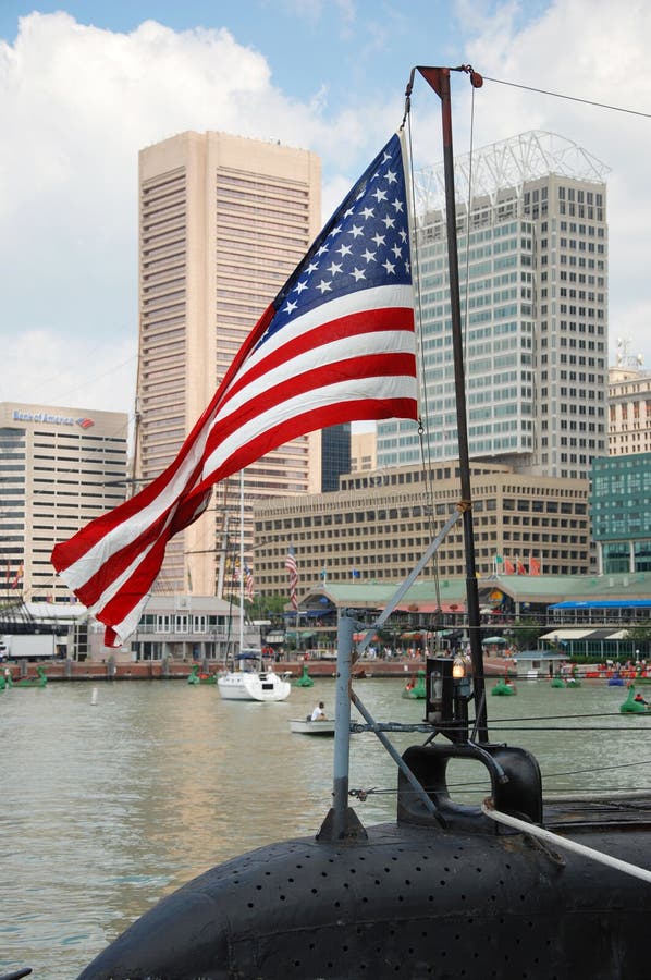 US American Flag on USS Torsk Submarine Editorial Image - Image of ...