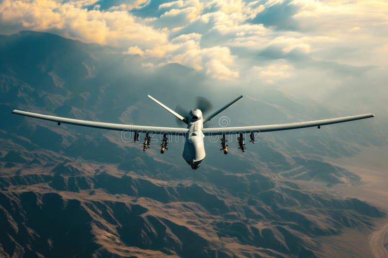 A US Army Combat Drone during a Flight Mission Stock Photo - Image of ...