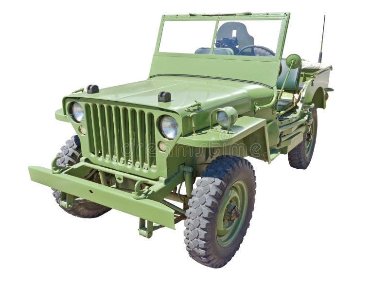 WWII American Jeep Side View Stock Image - Image of transport, soldier ...