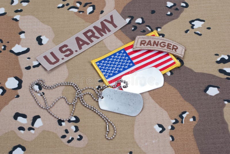 US ARMY Ranger Tab with Blank Dog Tags Editorial Photo - Image of shot ...