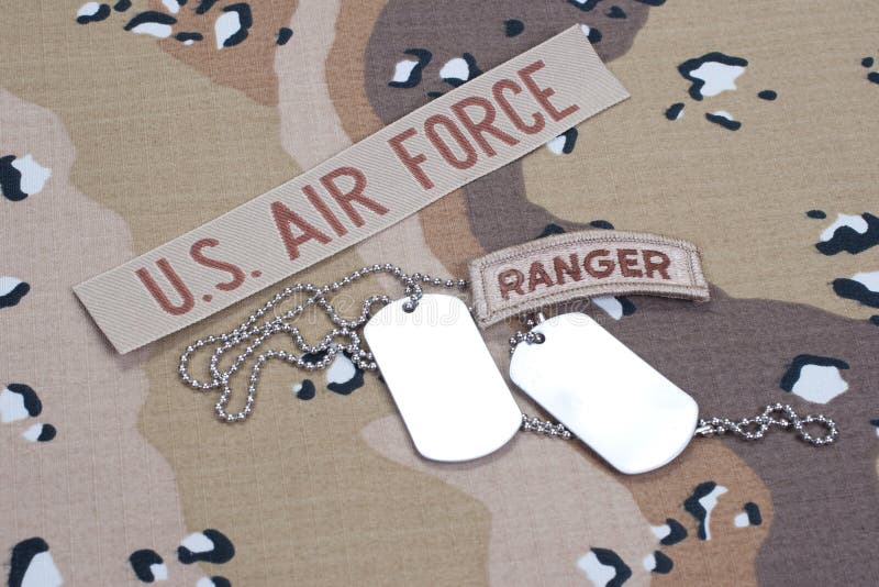 US ARMY Ranger Tab with Blank Dog Tags Stock Photo - Image of forces ...