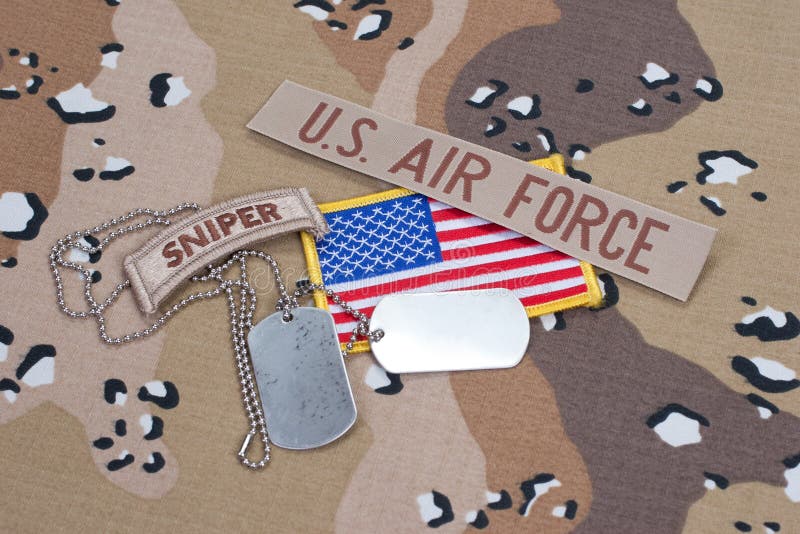 US ARMY Sniper Tab with Blank Dog Tags Editorial Image - Image of navy ...