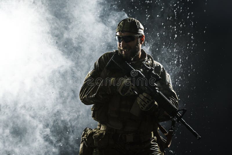US Army Soldier in the Rain Stock Photo - Image of rain, detachment ...