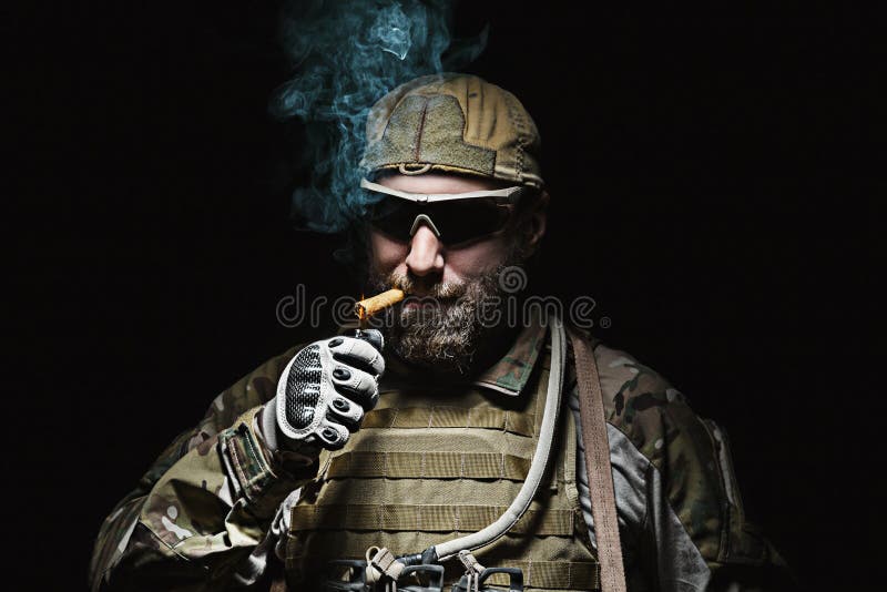 US Army soldier smoking stock image. Image of commando - 67016291