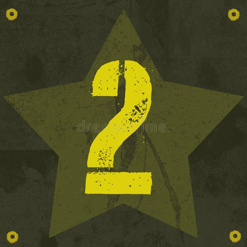 US Army Style Number 2, Design Element, Typography Stencil Combat ...