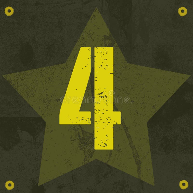 US Army Style Number 5, Design Element, Typography Stencil Combat ...