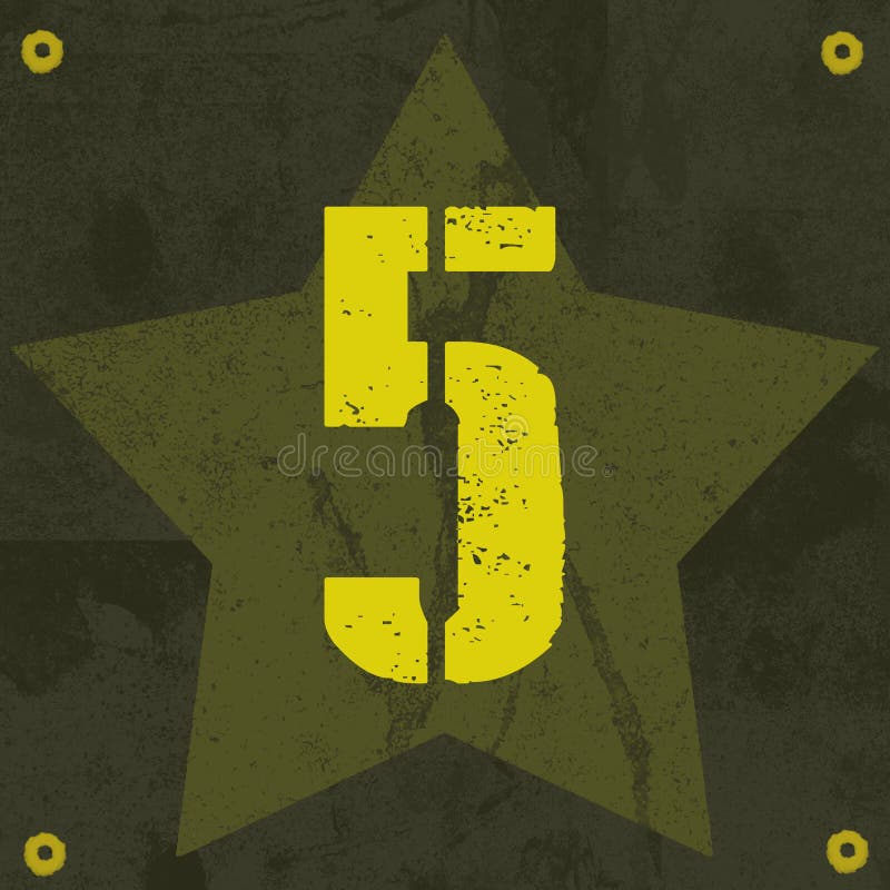 US Army Style Number 0, Design Element, Typography Stencil Combat ...
