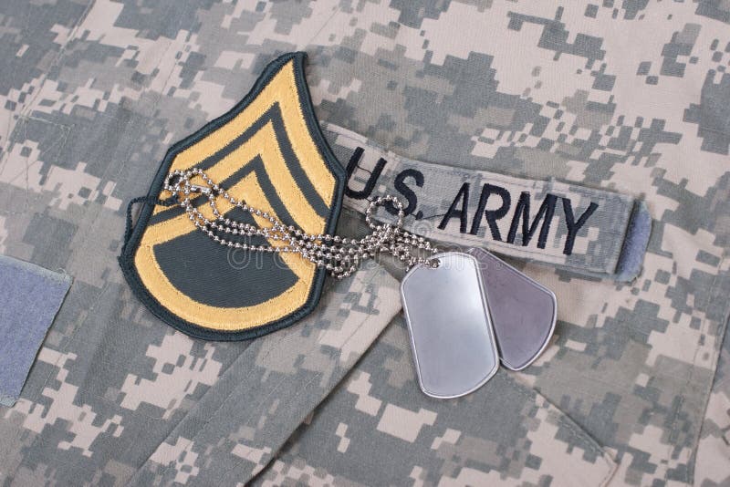 Us Army Uniform with Blank Dog Tags Stock Photo - Image of camo, green ...