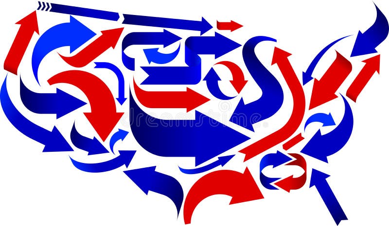 US arrow map stock vector. Illustration of outline, shape - 30377704