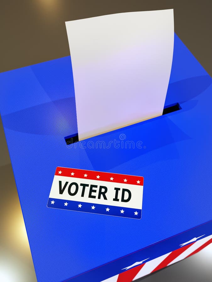 US Ballot Box with Voter ID Card Stock Illustration - Illustration of ...