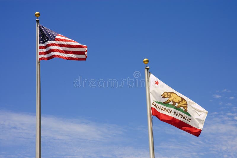 US and California Flag stock photo. Image of star, california - 14591230