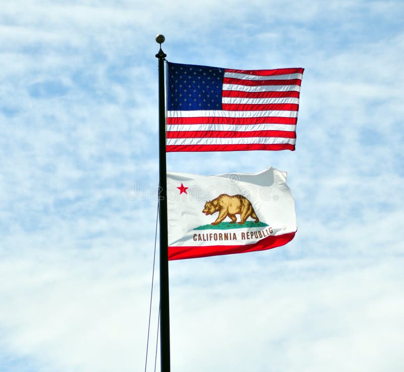 US and California flags stock image. Image of stripes - 10633025