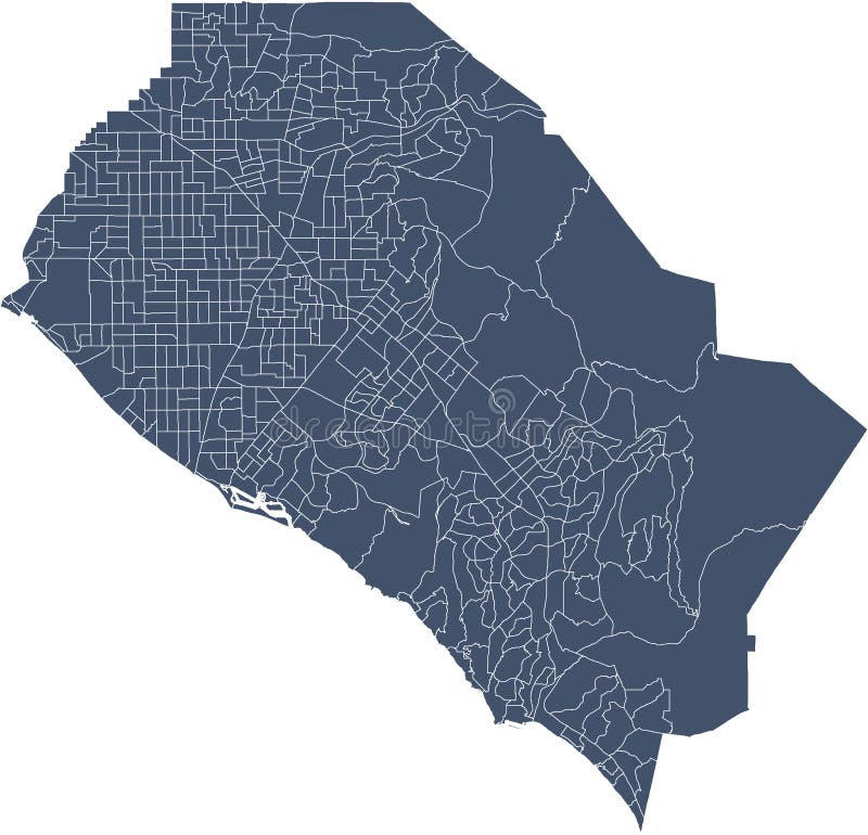 California Orange Map with Census Tracts Stock Vector - Illustration of ...