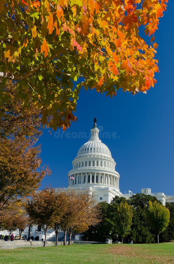 US Capitol Building in Autumn, Washington DC, USA Stock Photo - Image ...