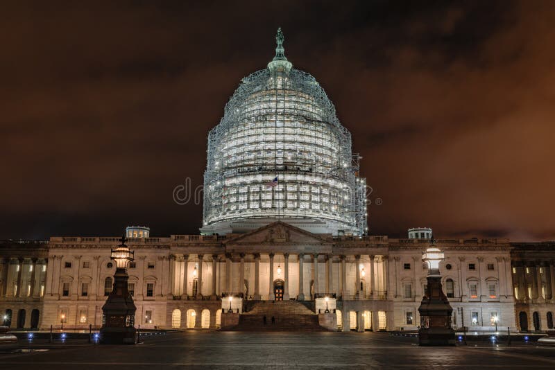 US Capitol Building at Night Stock Image - Image of details, hill: 74453815