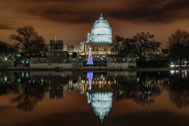 US Capitol Building at Night Stock Image - Image of details, hill: 74453815