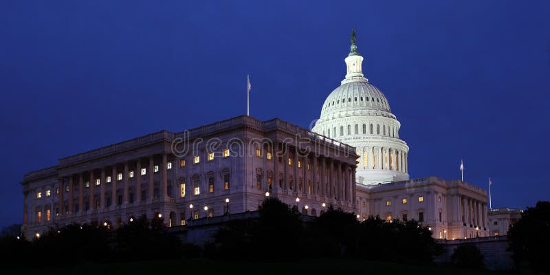 US Capitol Building at Night Washington DC Stock Image - Image of ...