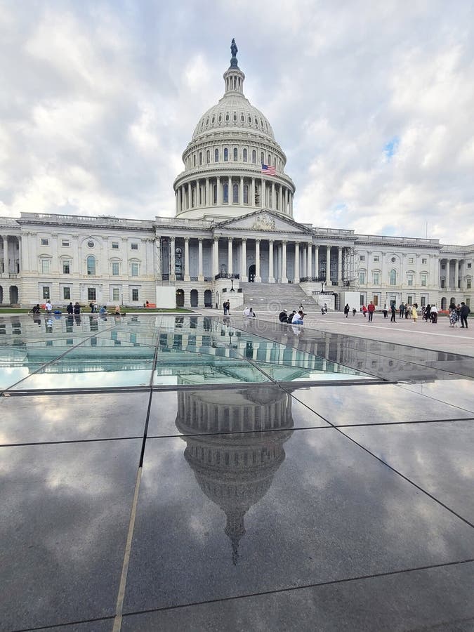 The US Capitol Building Reflected in the Public Entry Skylight ...