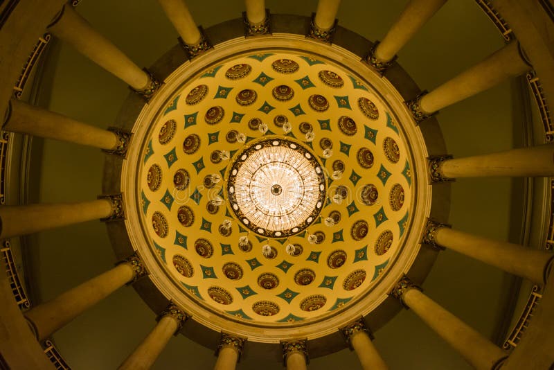 US Capitol Building Underground Crypt Chandelier Architecture in Stock ...