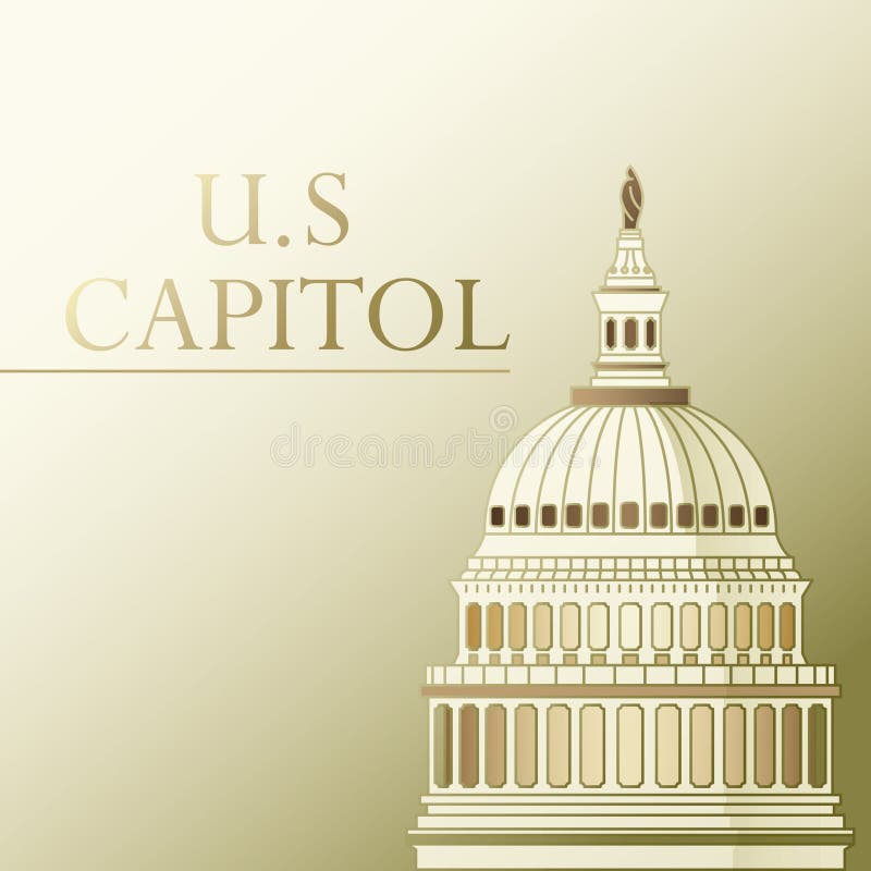 Us Capitol Building. Vector Illustration Decorative Design Stock Vector ...