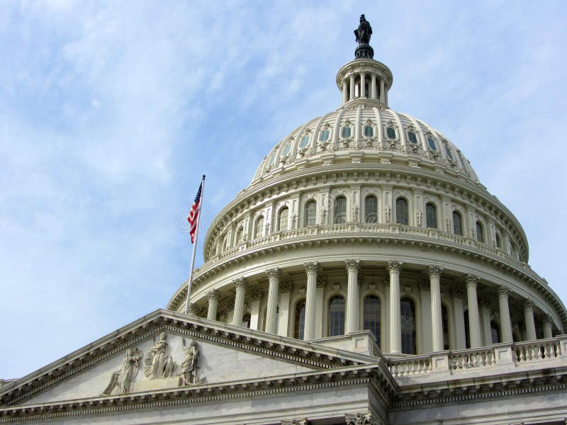 Front View of the US Capitol Building Stock Photo - Image of district ...