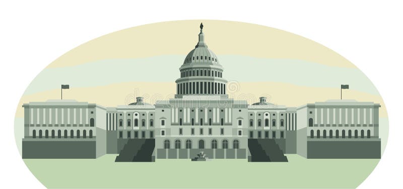 US Capitol Building, Washington DC. Vector Stock Vector - Illustration ...
