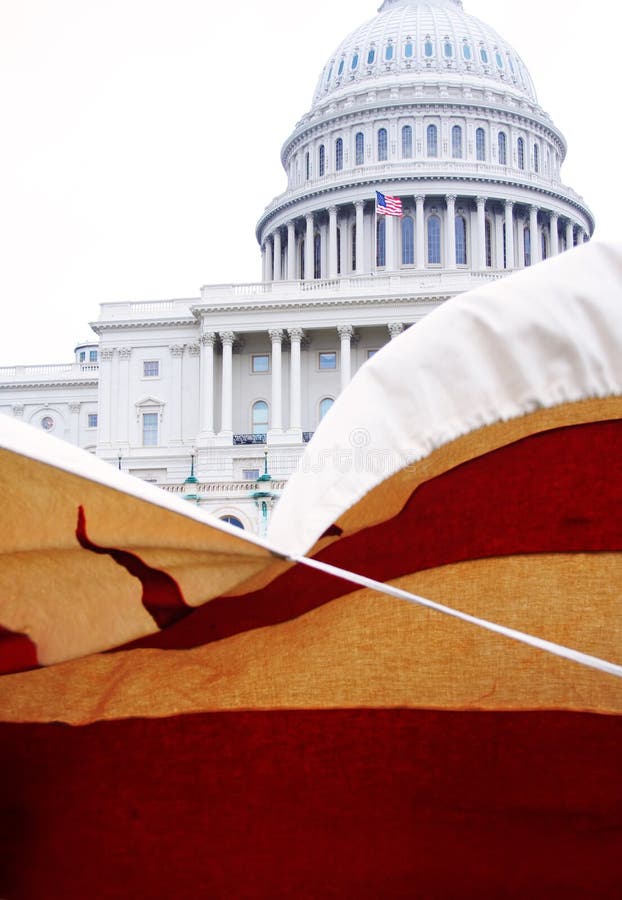 US Capitol with DC flag stock photo. Image of congress - 2345674
