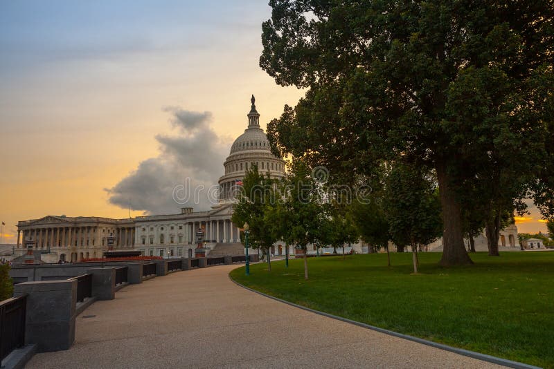 The US Capitol in Washington DC Landscape Stock Image - Image of ...