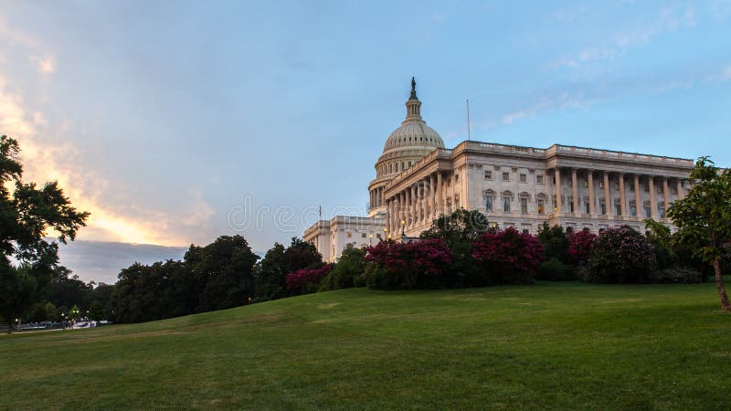 The US Capitol in Washington DC Landscape Stock Photo - Image of ...