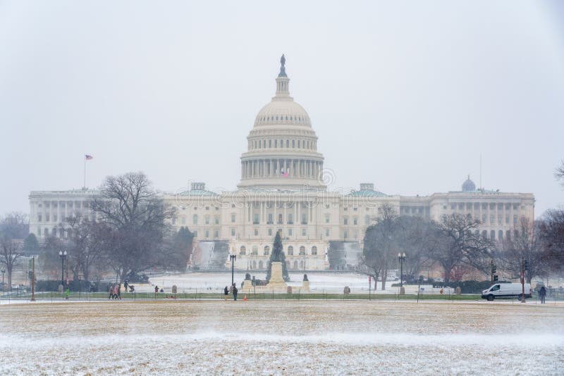 US Capitol in Washington DC at Winter Stock Image - Image of historical ...