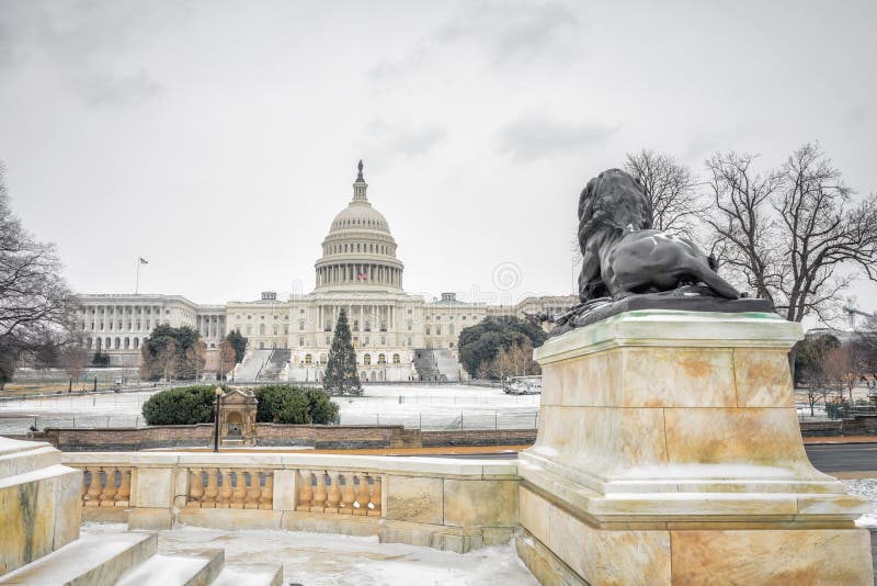 US Capitol in Washington DC at Winter Stock Photo - Image of american ...