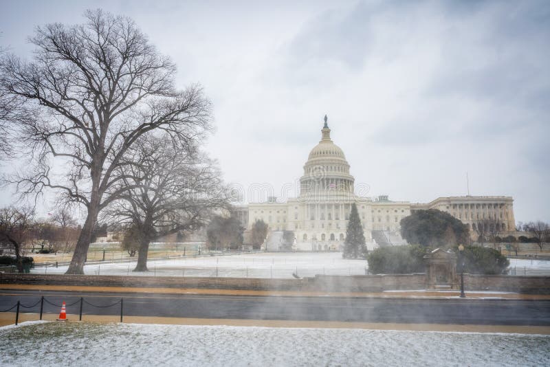 US Capitol in Washington DC at Winter Stock Image - Image of historic ...