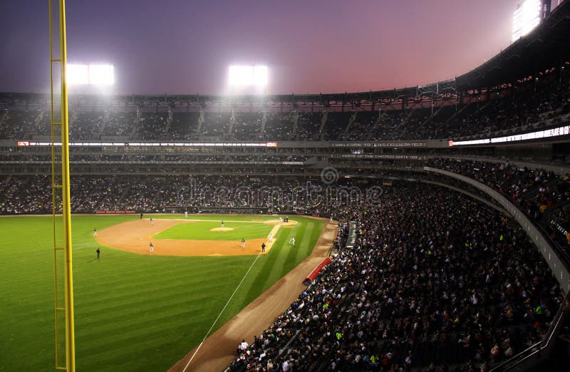 US Cellular Field at Twilight Editorial Stock Image - Image of baseball ...