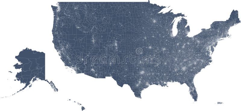 Blank USA Map with Census Tracts 2020 Stock Vector - Illustration of ...