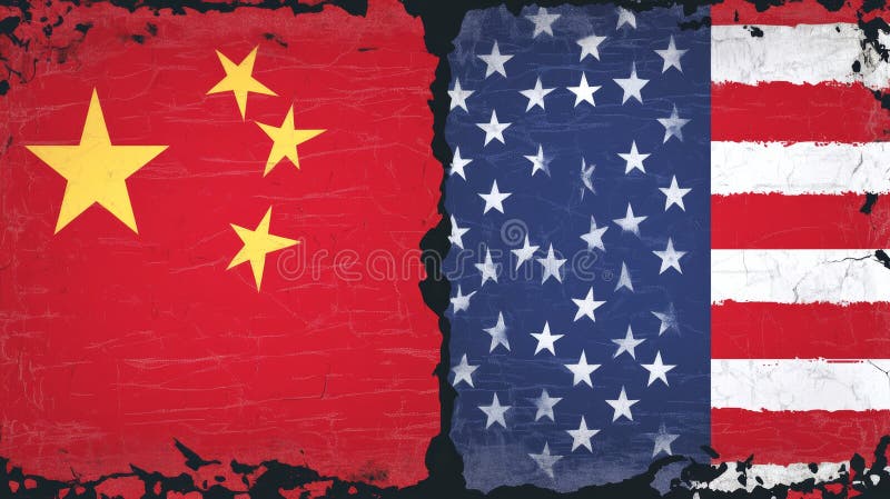 Us and China Flags, a Visual Representation of International Relations ...