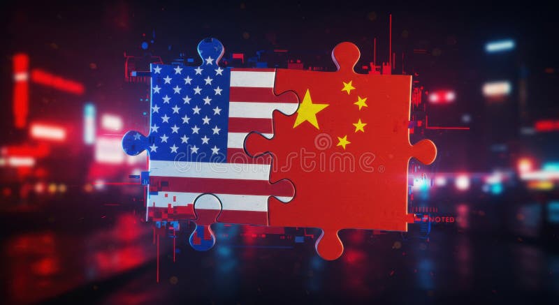 US-China Relations: a Puzzle Stock Illustration - Illustration of ...