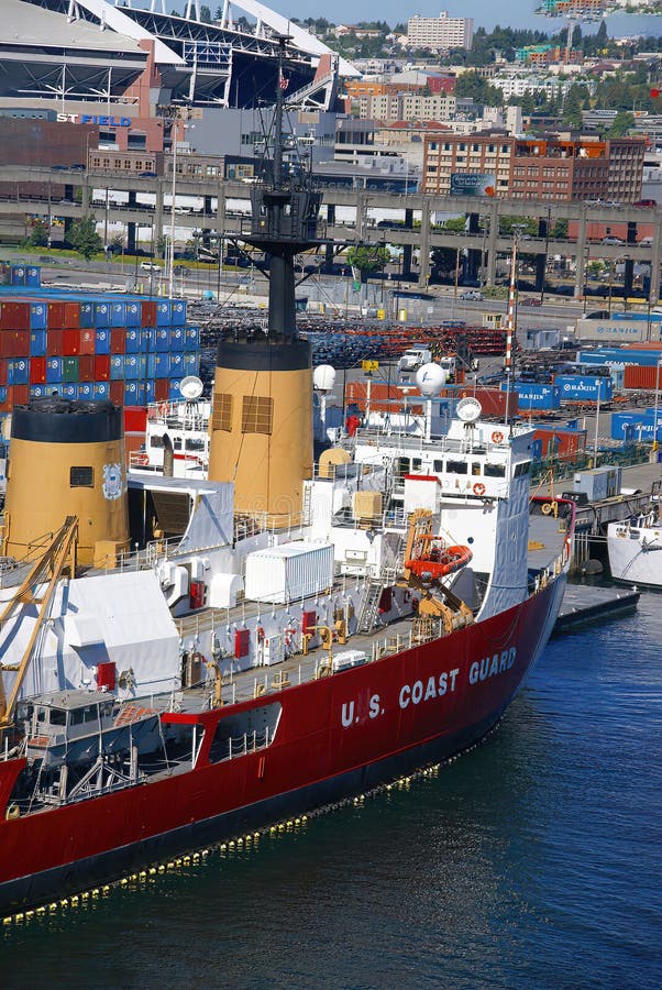 US Coast Guard Ship on Seattle Waterfront Editorial Photography - Image ...