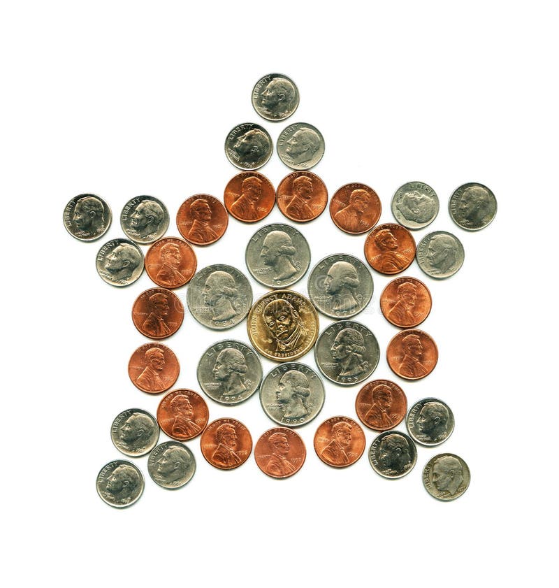 US Coin Star. Isolated Over White. Stock Photo - Image of range ...