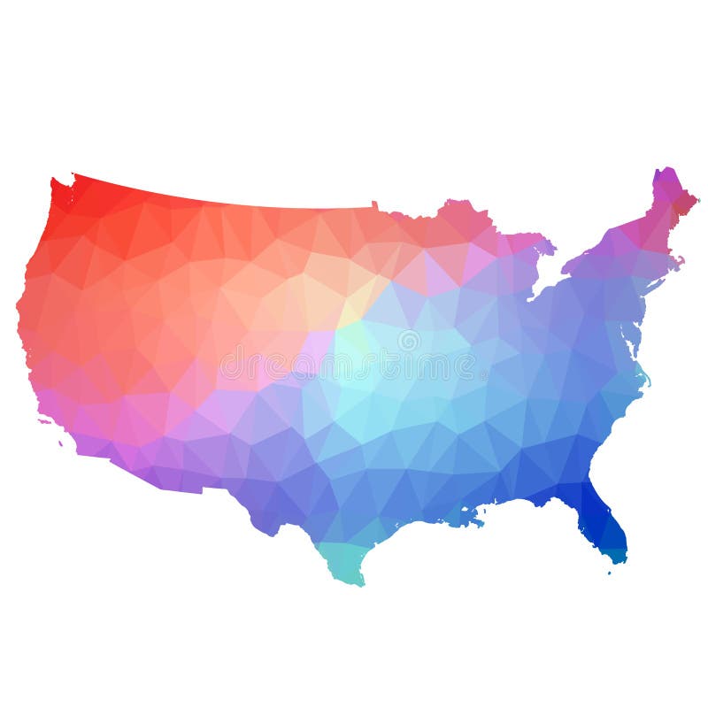 US in Color Triangle. Raster 2 Stock Illustration - Illustration of ...