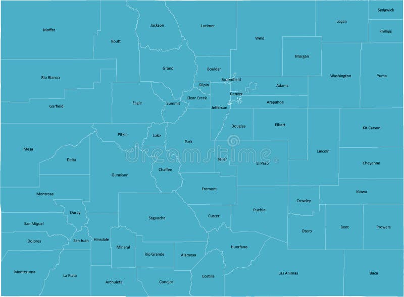 Colorado County Map Stock Illustrations – 1,293 Colorado County Map ...