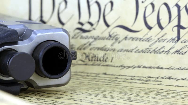 US Constitution with Hand Gun - Right To Keep and Bear Arms Stock ...