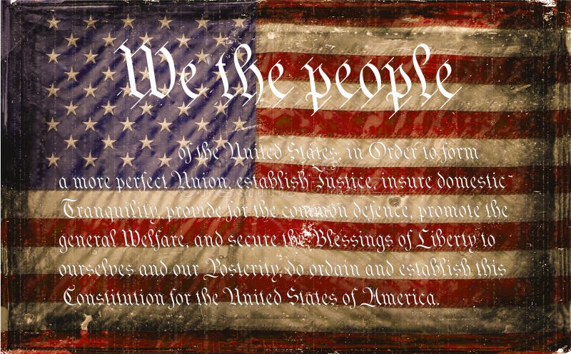 US Constitution with US Flag Background Stock Image - Image of color ...