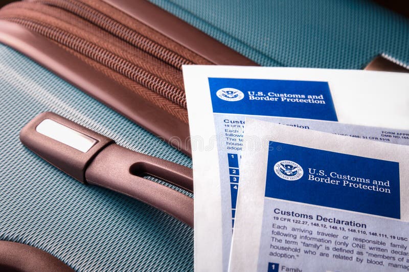 US Customs Declarations on a Suitcase Editorial Photo - Image of brown ...